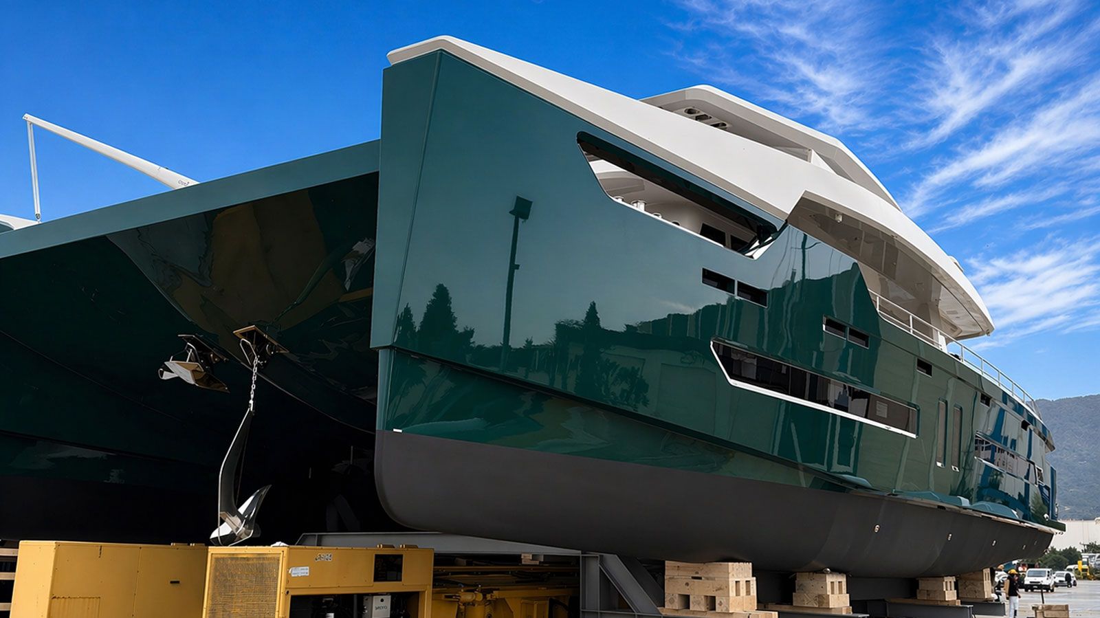 Sunpower solar electric yacht Amantis 7 exits build shed ahead of sea ...